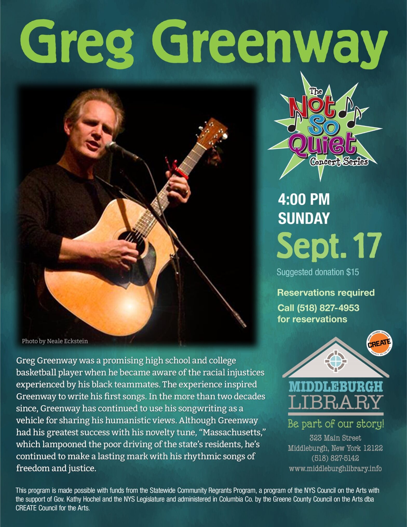 Greg Greenway - CREATE council on the arts • Greene • Columbia • Schoharie