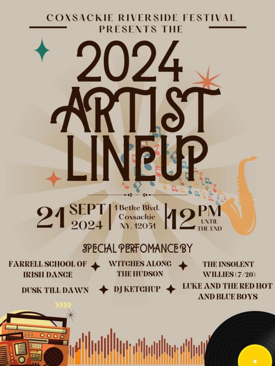 COXSACKIE RIVERSIDE FESTIVAL 2024 - CREATE council on the arts • Greene ...